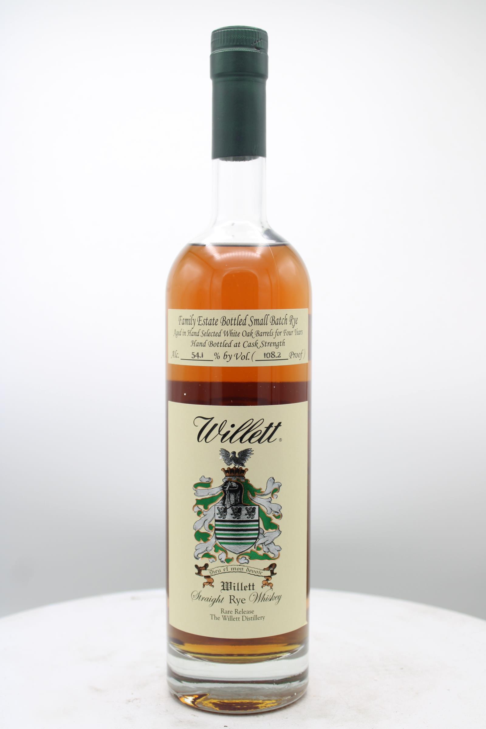 Willett Straight Rye Whiskey Rare Release Small Batch Aged in White Oak ...